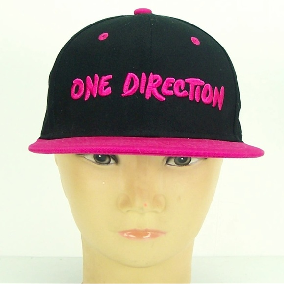 FEA | Accessories | One Direction Snapback Black Pink Embroidered Hat ...